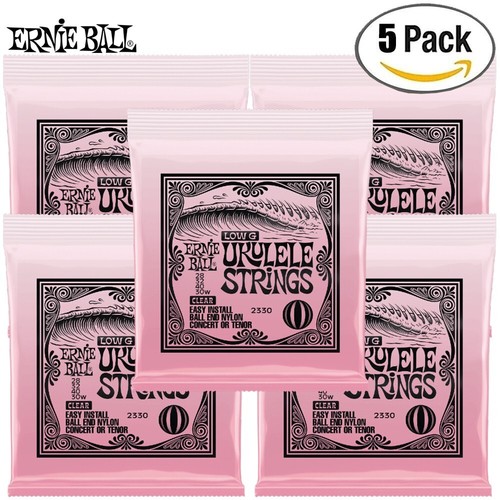 5-PACK Ernie Ball 2330 Low G Ball End Nylon Ukulele Strings For Concert ...
