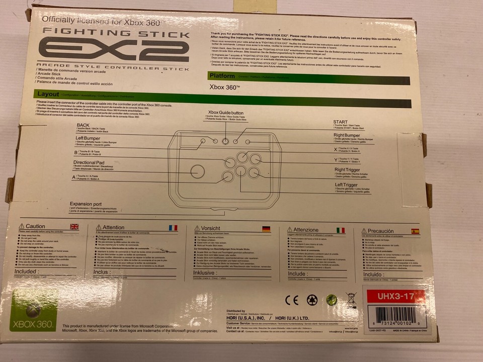 MICROSOFT XBOX 360 HORI EX2 FIGHTING STICK USB JOYSTICK JOY FIGHT ...