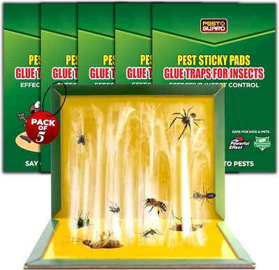 Pest Sticky Boards 5x Glue Traps Pads Multi-Use Sticky Boards for Home ...