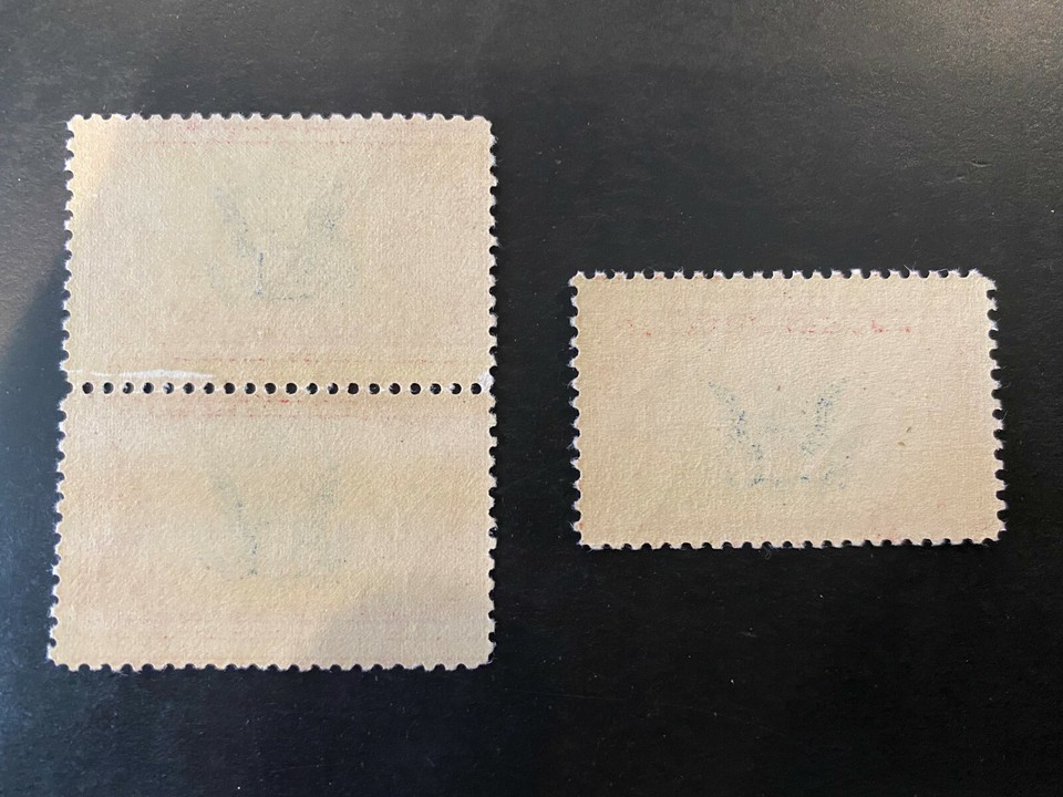 US STAMP EFO Huge Vignette Color SHIFT AND PAIR OF MIS PERFS C15 | eBay