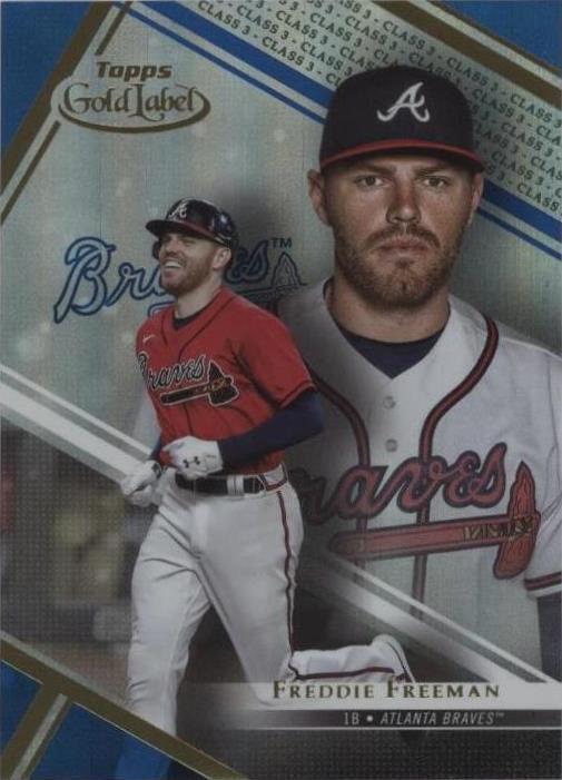 2021 Topps Gold Label - Freddie Freeman #92 Class 3 Blue /50 for sale ...