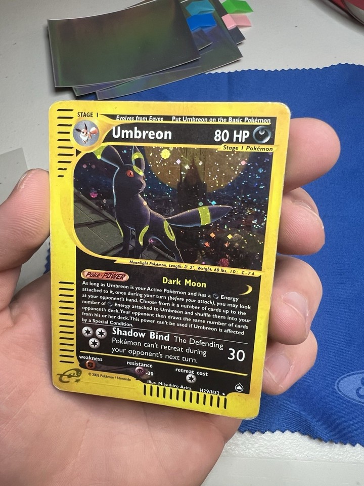 SWIRL 2003 Aquapolis Umbreon Holo Foil H29/H32 E-Reader Series Pokemon ...