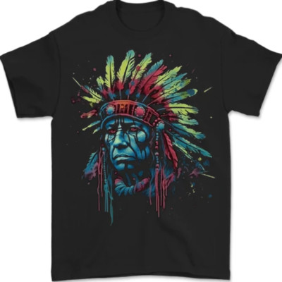 Native American Demon Indian Biker Mens T-Shirt 100% Cotton | eBay