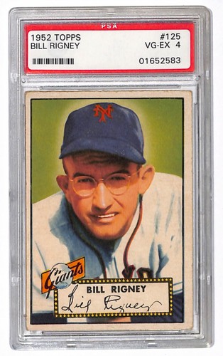 1952 Topps #125 Bill Rigney Baseball Card PSA 4 Z83 | eBay