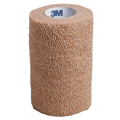 3M Coban Self-Adherent Wrap, Tan, 4 Inch x 5 Yard - 1 Pack of 5 Rolls ...