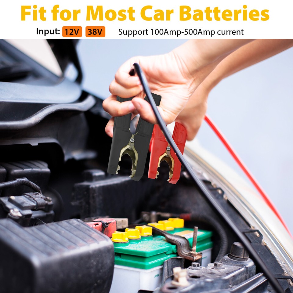 2PCS Automotive Alligator Battery Clamps 500 Amp Heavy Duty Charger ...