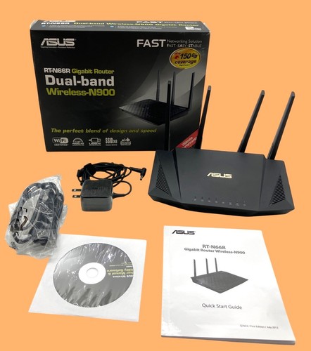 ASUS RT-N66U Dual-Band Wireless N900 Gigabit Router 450+ Mbps- Open Box ...