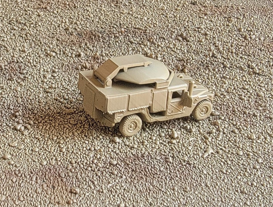 One HO 1/87 scale Humvee with SatCom dish, desert tan | eBay