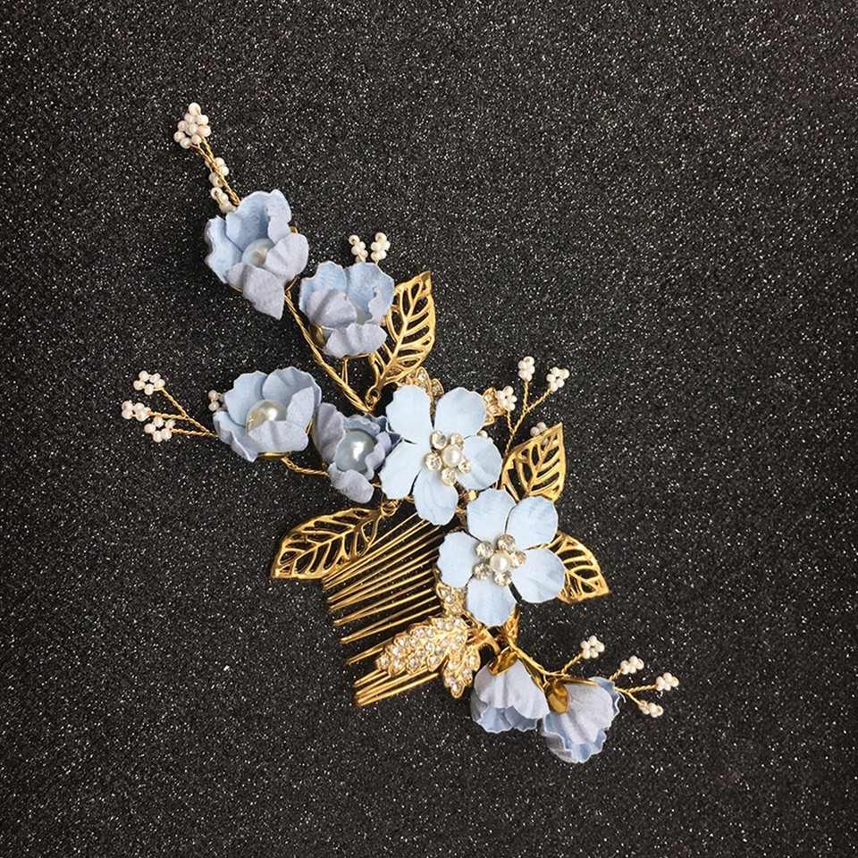 Rose Flower Hair Comb Bridal Side Wedding Barrette Bridesmaid ...