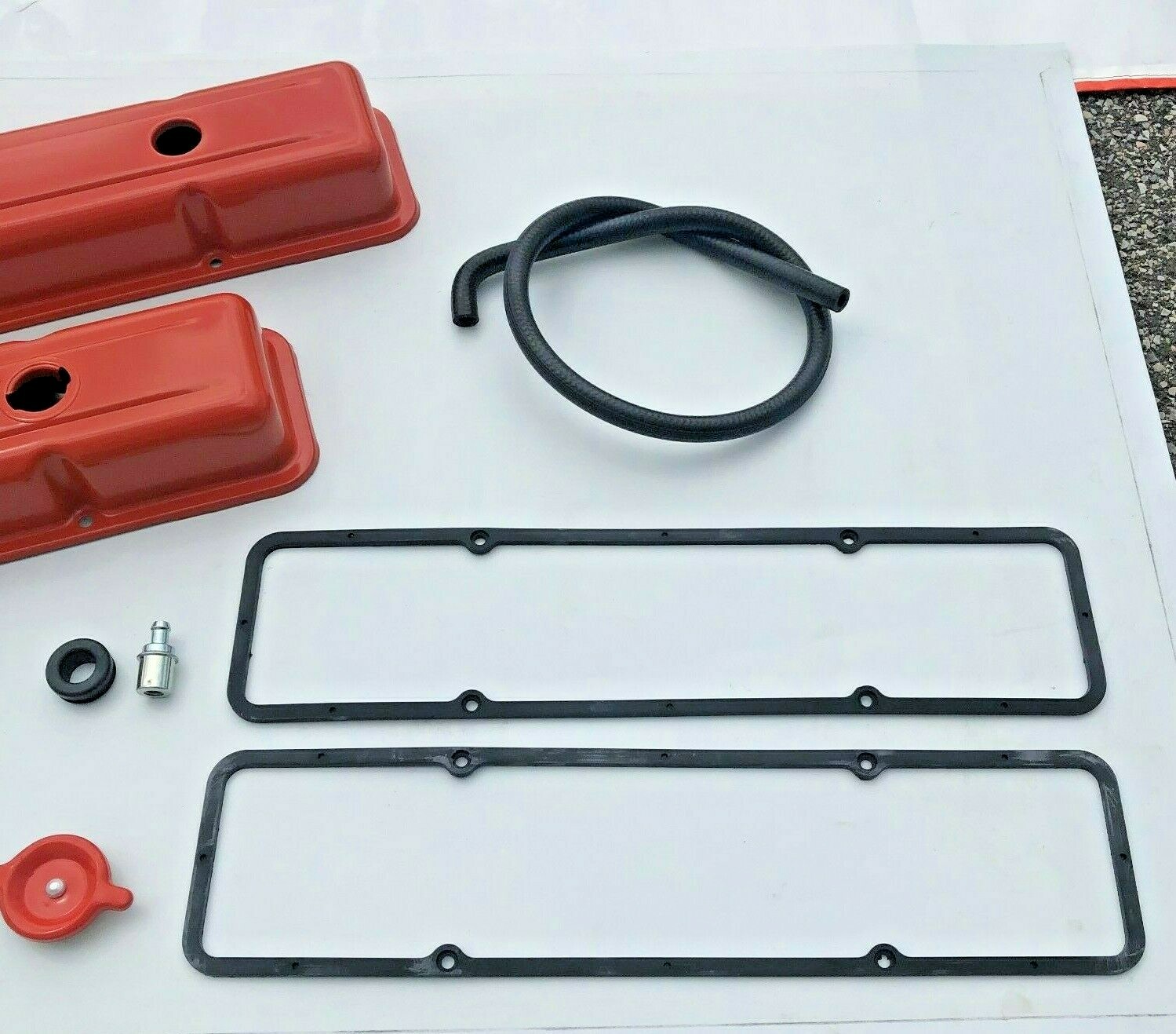 1968-1982 Corvette SBC Valve Covers Kit Orange with Hardware & Gaskets ...