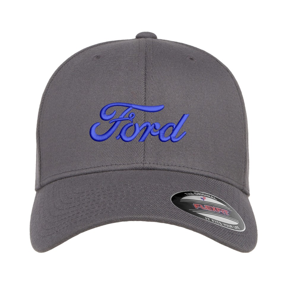 Ford Logo Embroidered Flexfit Fitted Baseball Cap Hat F-150 Mustang ...