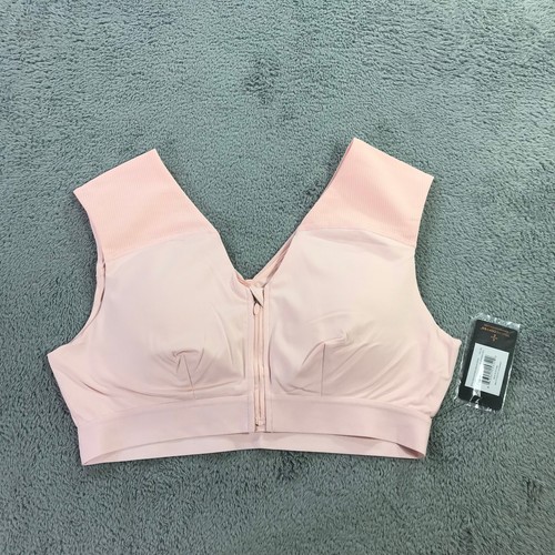 Tommie Copper Shoulder Support Bra With Zipper Womens 2XL XXL Pink Top ...