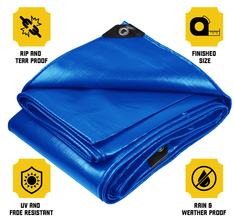 Heavy Duty Tarp Poly Tarpaulin Boat Tent Waterproof Outdoor Canopy ...