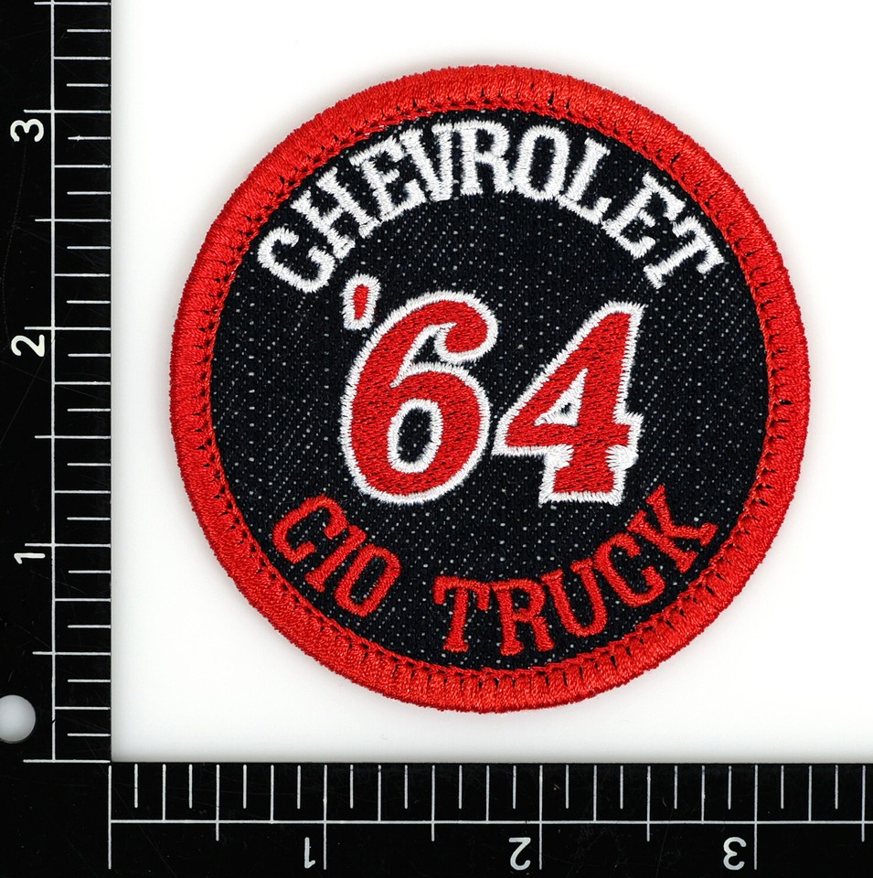 1964 Chevrolet C10 Truck Embroidered Patch Black/Red Iron-On Sew-On ...