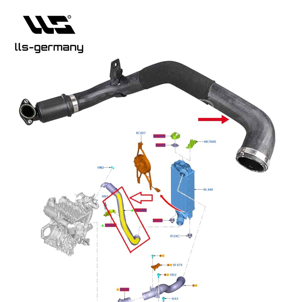 Manguera Turbo De Aire Para FORD Tourneo Connect 1.0 EcoBoost 2239044 ...