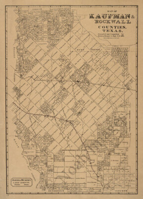 Map of Kaufman and Rockwell Counties Texas 16x20 | eBay