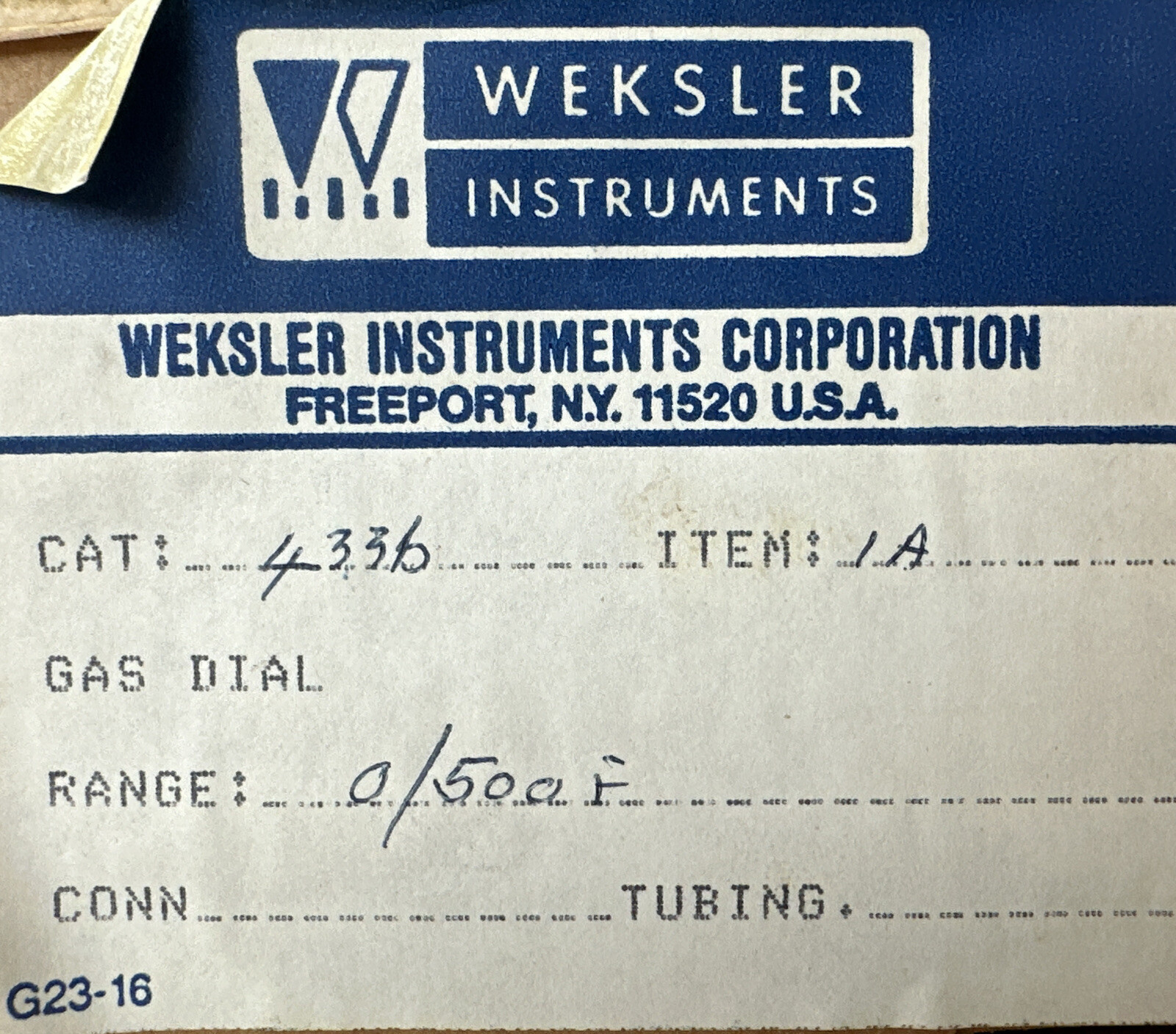 BRAND NEW SEALED- Weksler Instruments 4336 Gas Dial 0-500°F Side/Bottom ...