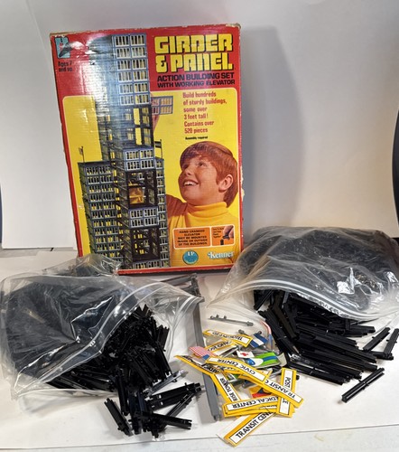 1975 Kenner Girder & Panel Action Building Set Hundreds Of Pcs w/ Box ...