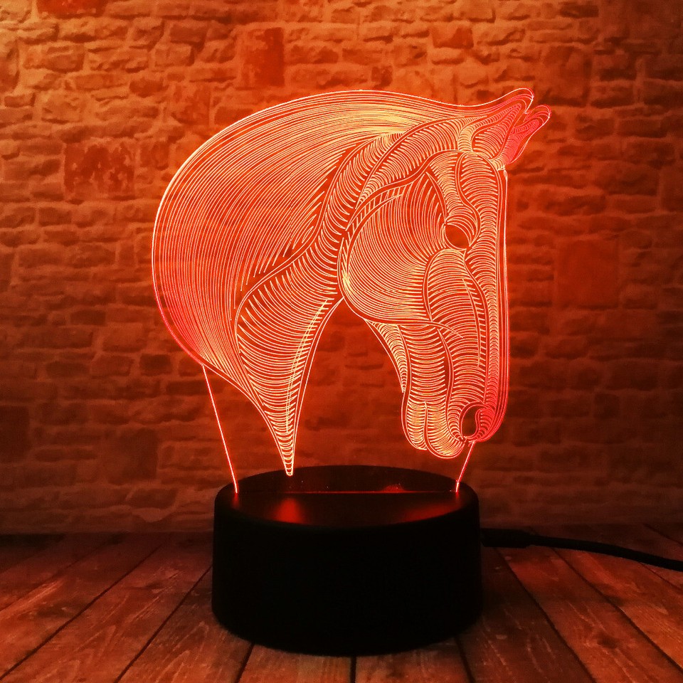 3D LED Night Light Table Desk Lamp 7 Color Optical Illusion Lights | eBay