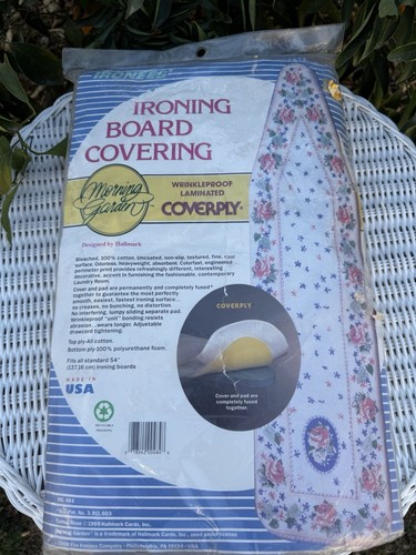 Vintage 80s Floral Ironing Board Cover & Pad 54" Cotton NOS Hallmark ...