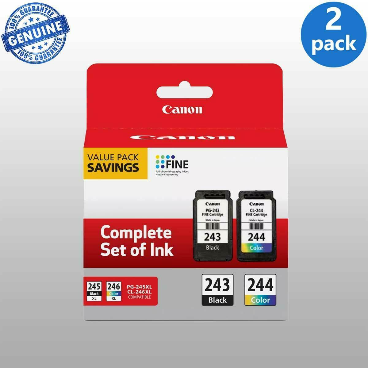 NEW Genuine Canon PG-243 + CL-244 Ink Cartridges for MG2522 4520 3120 ...