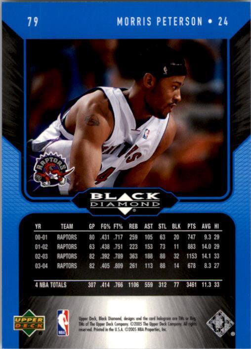 2004-05 Black Diamond Toronto Raptors Basketball Card #79 Morris ...