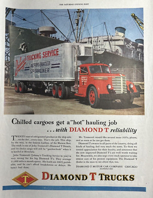 1946 Diamond T Trucks Hot Hauling Job Cargoes 910 Motor Co Vintage ...