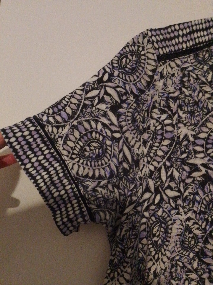 FAT FACE Size 14 Blue White Short Sleeve Cotton Blend Tunic Short Dress ...