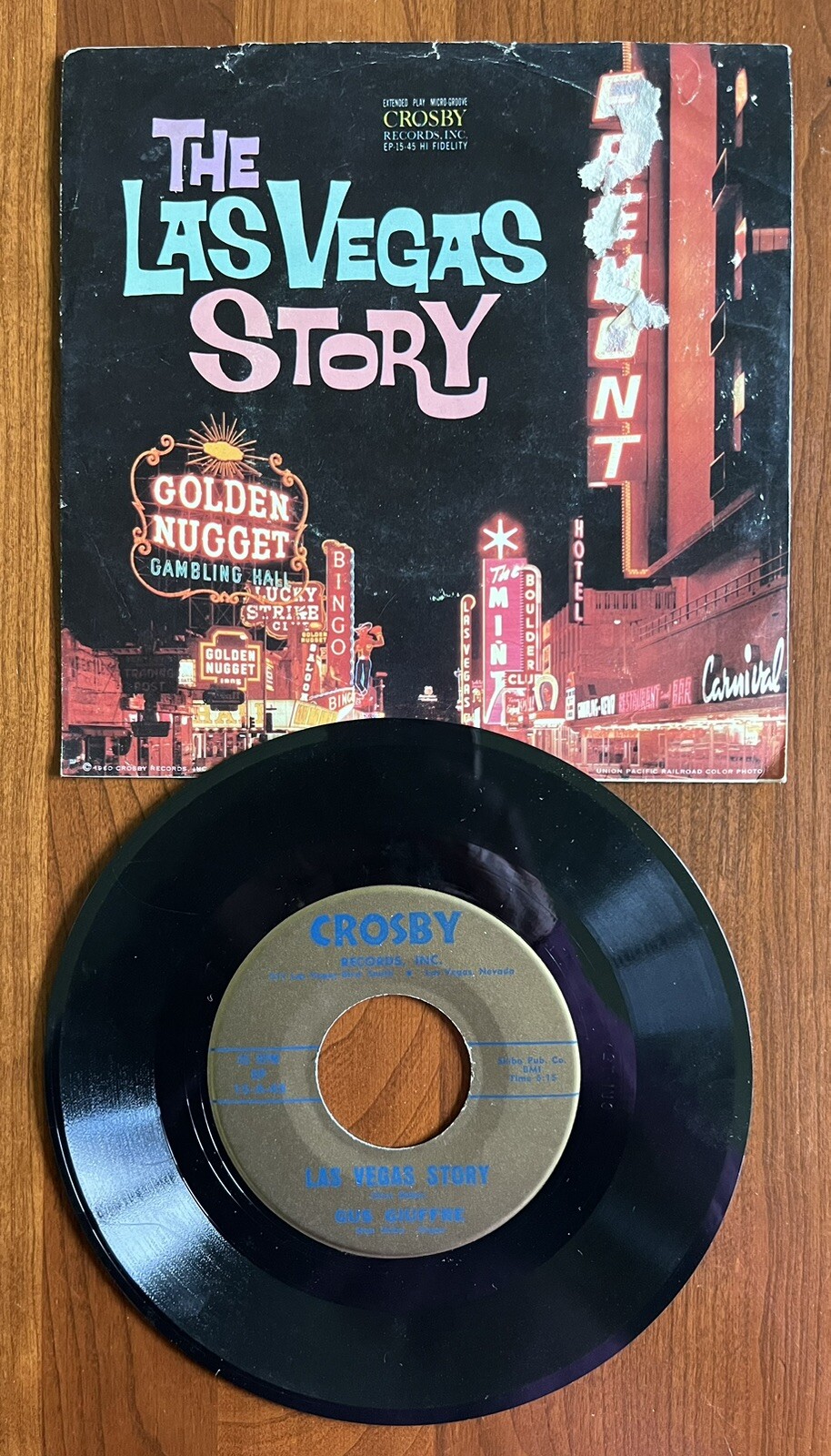 Gus Giuffre & The Magnetics The Las Vegas Story 45 RPM Record w ...