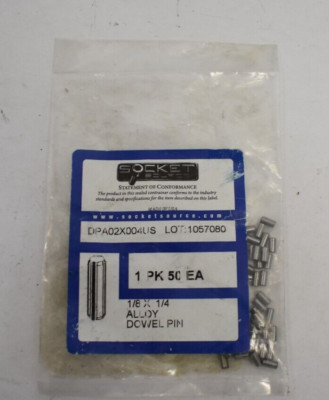 Socket Source Dowel Pins Alloy Steel DPA02X004USA Hardware 50 Pack 1/8" x 1/4" | eBay