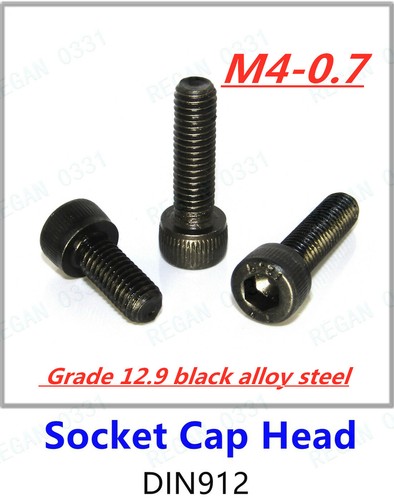 M4-0.7 Allen Socket Cap Head Screw Bolt 304 Stainless & Black alloy ...