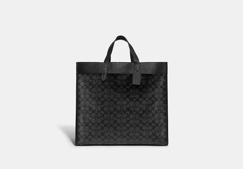 Coach Field Tote 40 Signature Canvas Large Tote C7674 Black $495 NWT ...