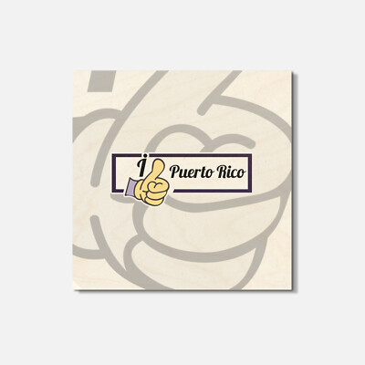 I Like Puerto Rico Travel Slogan 4'' X 4'' Square Wooden Coaster | eBay