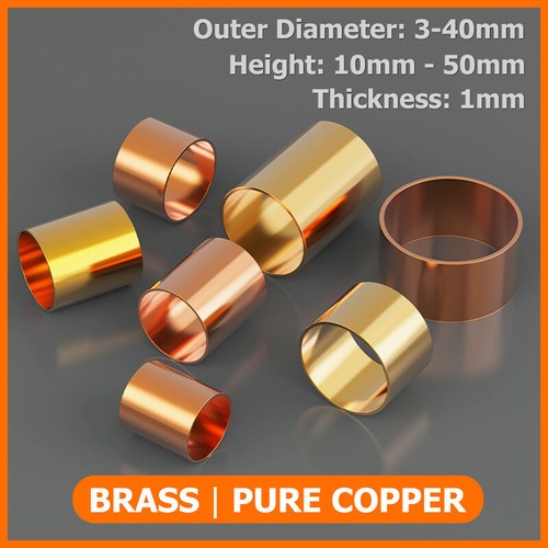 Brass/Copper Bushing Bearing Sleeve Metal Short Tube Pipe Diameter 3mm ...