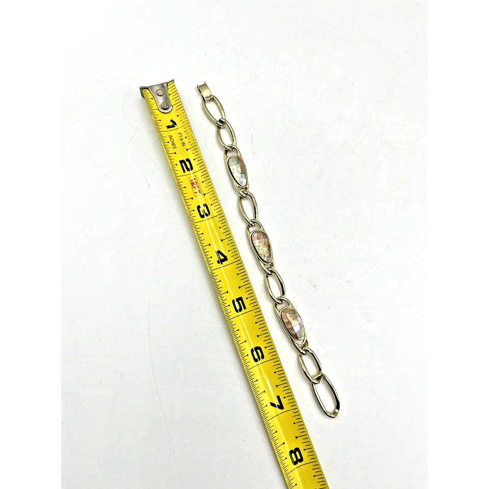 Vintage Signed LC Liz Claiborne Gold Tone Bracelet Abalone Shell Open ...