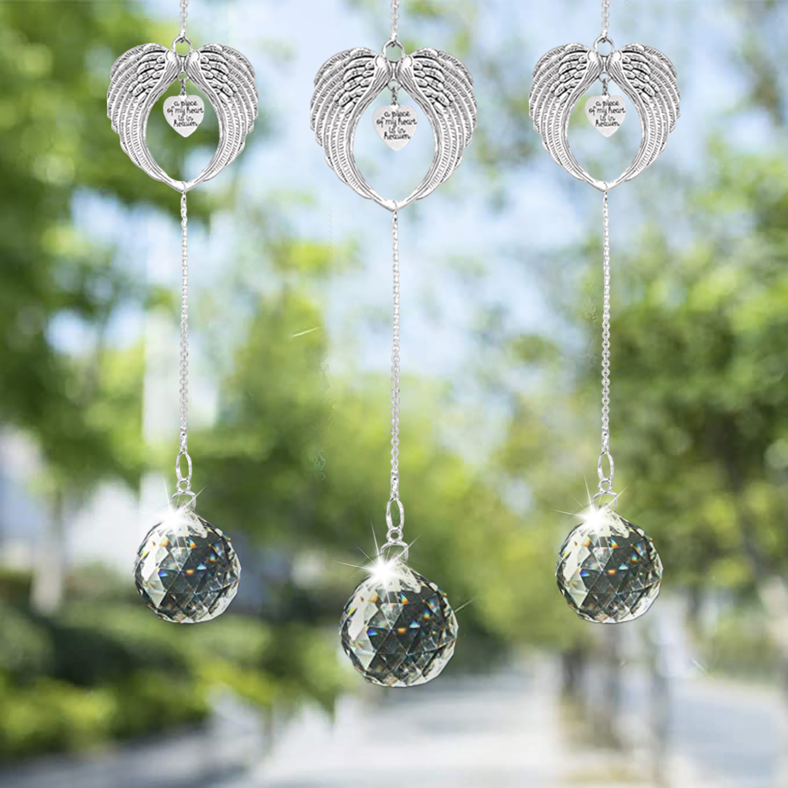 Window Hanging Wing Decor Piece of Heart Pendant Angel Sun Catcher | eBay