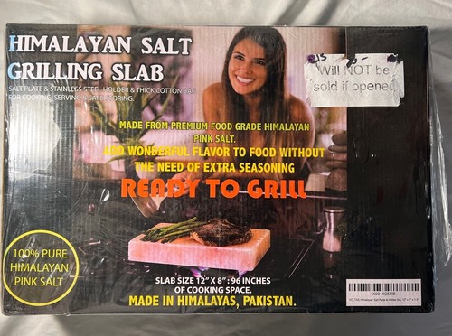 NEW Cooking Block Himalayan Pink Salt Grilling Slab 12x8. Stainless ...