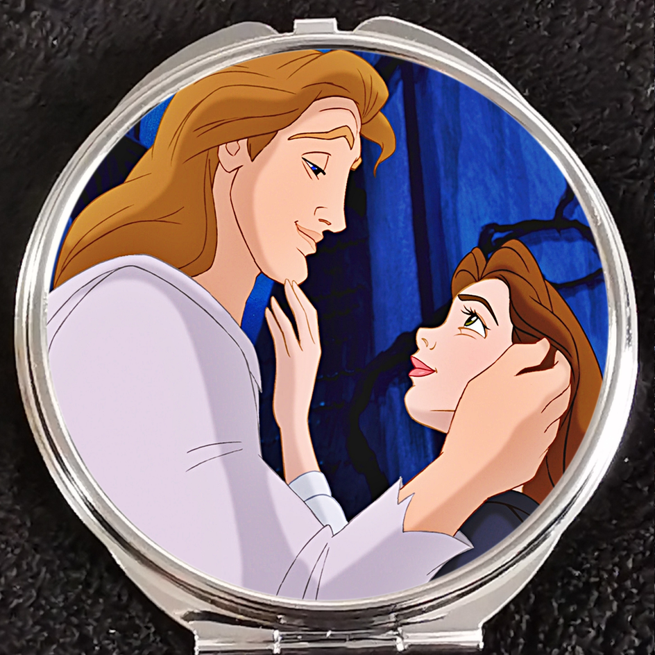 Princess Belle Beauty & the Beast Gold Rose Gift Disney Makeup Compact ...