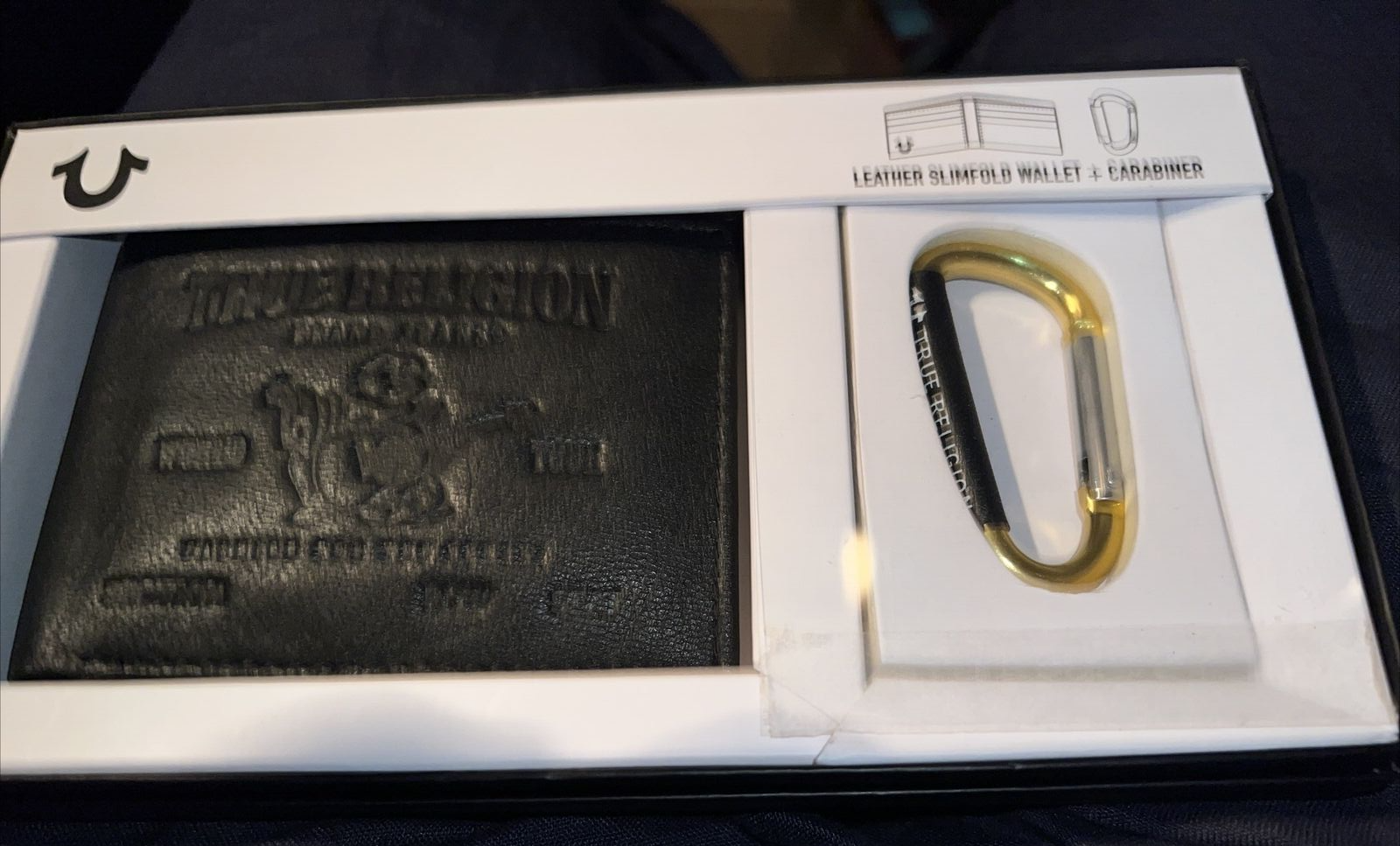 Embossed True Religion Leather Wallet With Key Fob Gift Set New In Box ...