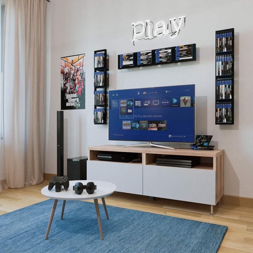 5PCs 34 In Video Game Rack Media Storage Shelves for Wall, CD DVD ...