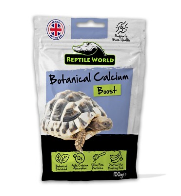 Reptile World 100g Tortoise Calcium Powder with Botanical Herbs & Bee ...