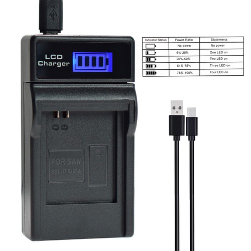 BP-70A LCD Battery Charger for Samsung AQ100 ES30 ES65 ES70 ES73 ES75 ...
