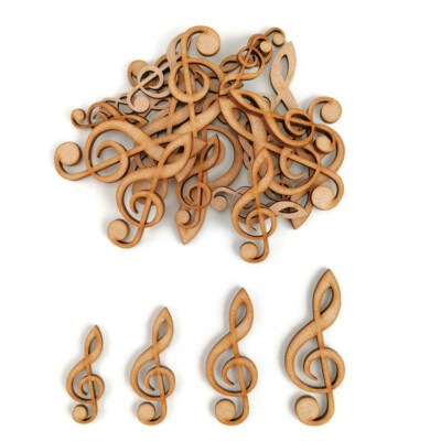 Music Notes Clef MDF Craft Shapes Wooden Blank Decoration ...