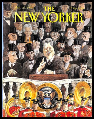 1993 New Yorker January 25 1993 Magazine COVER Art Edward Sorel Bill ...