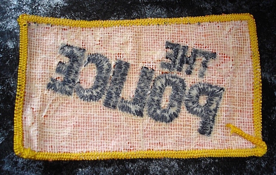 Vintage "The Police" Embroidered Fabric Patch In Blue &Orange Colors ...