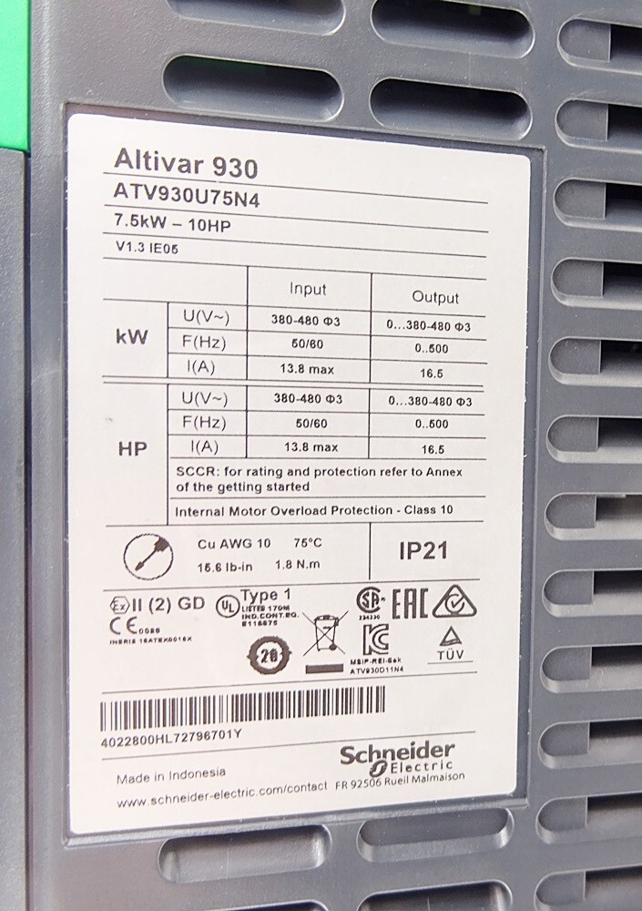 Schneider Electric ATV930U75N4 -USED- Altivar 930 Frequenzumrichter | 7 ...