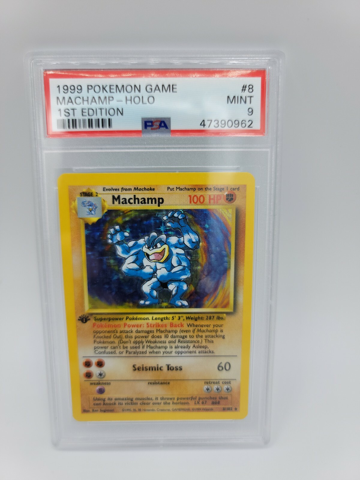 1st Edition Pokemon cards PSA 9 holo Machamp Machoke Machop set ...
