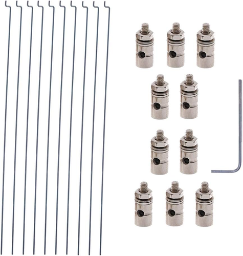 20Pcs Adjustable Pushrod Connector Linkage Stopper DIA 1.3Mm and 1.2 X ...