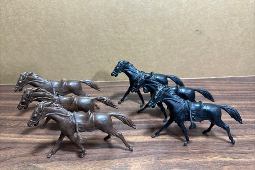 VINTAGE 1960's MARX FORT APACHE WESTERN PLAYSETS HORSES LOT OF 6 | eBay