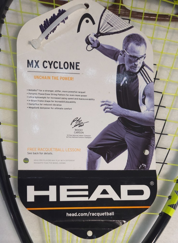 HEAD MX Cyclone Racquetball Racquet Unchain-the-Power Pro Rocky Carson ...